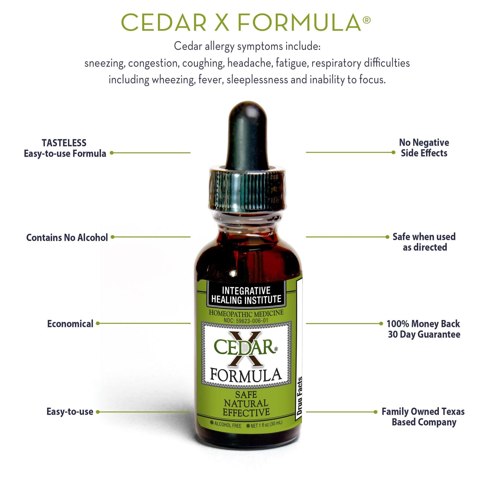 Cedar X Formula - Homeopathic Drops for Cedar Fever